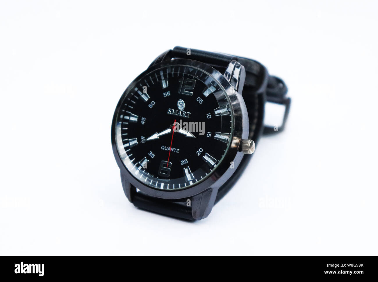 Men's black watch isolated on a white background Stock Photo - Alamy