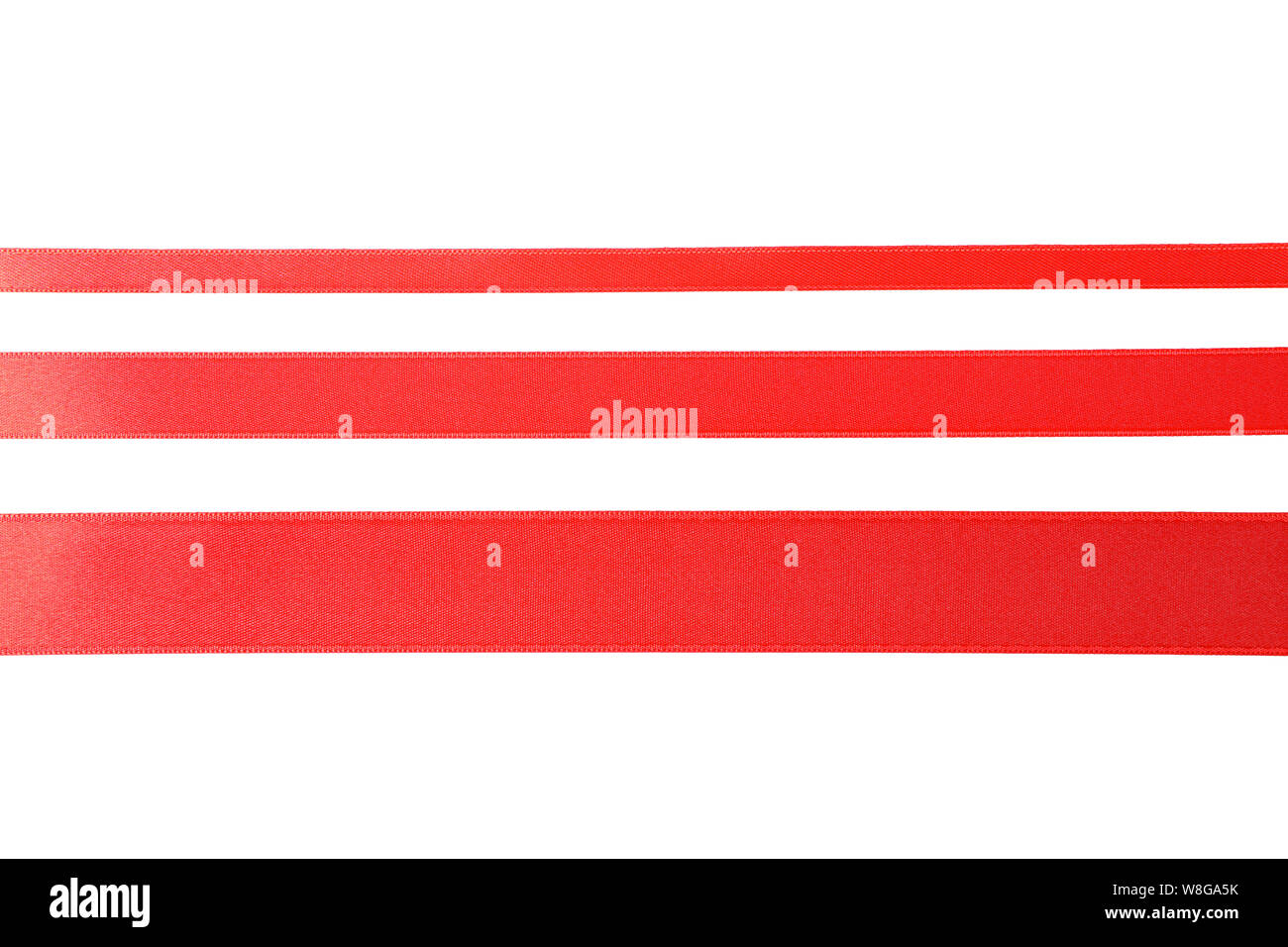 Red ribbons isolated on white background. Gift concept Stock Photo - Alamy