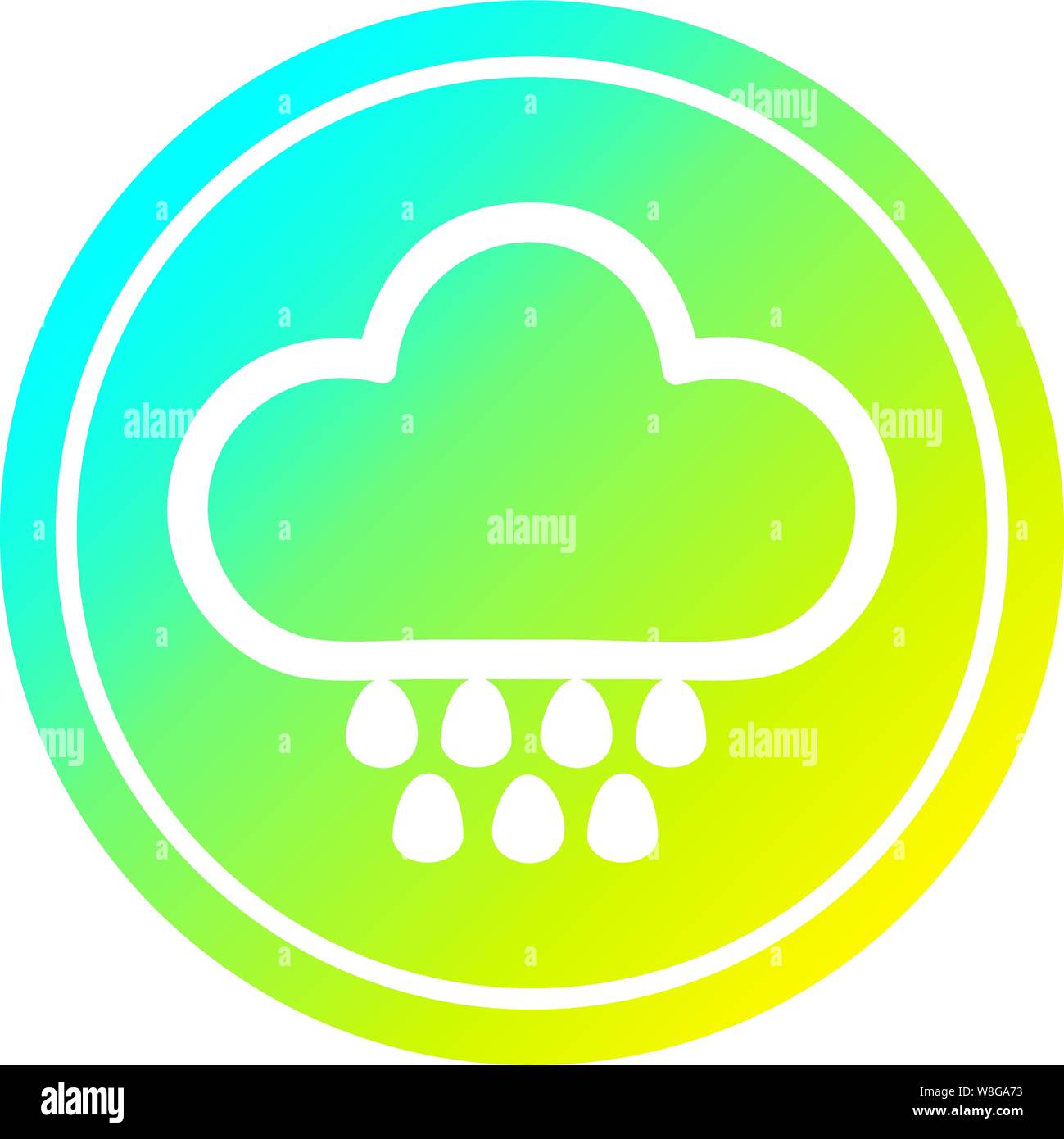 rain cloud circular icon with cool gradient finish Stock Vector Image ...