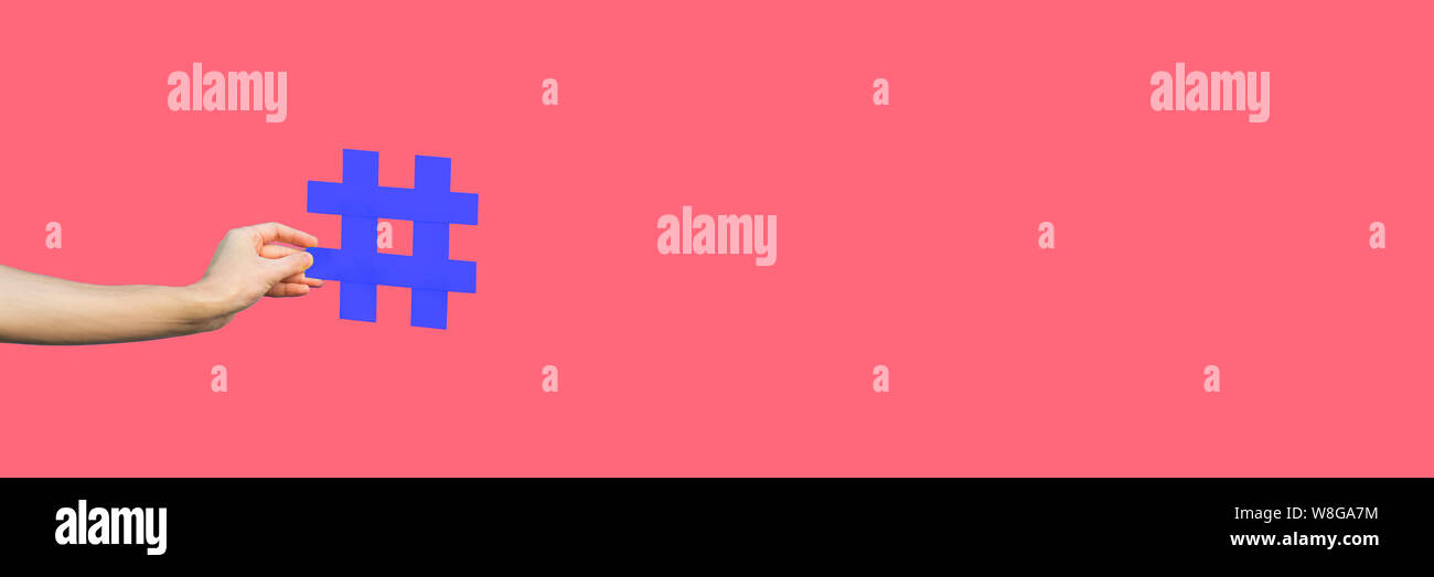 Blue hashtag hi-res stock photography and images - Alamy