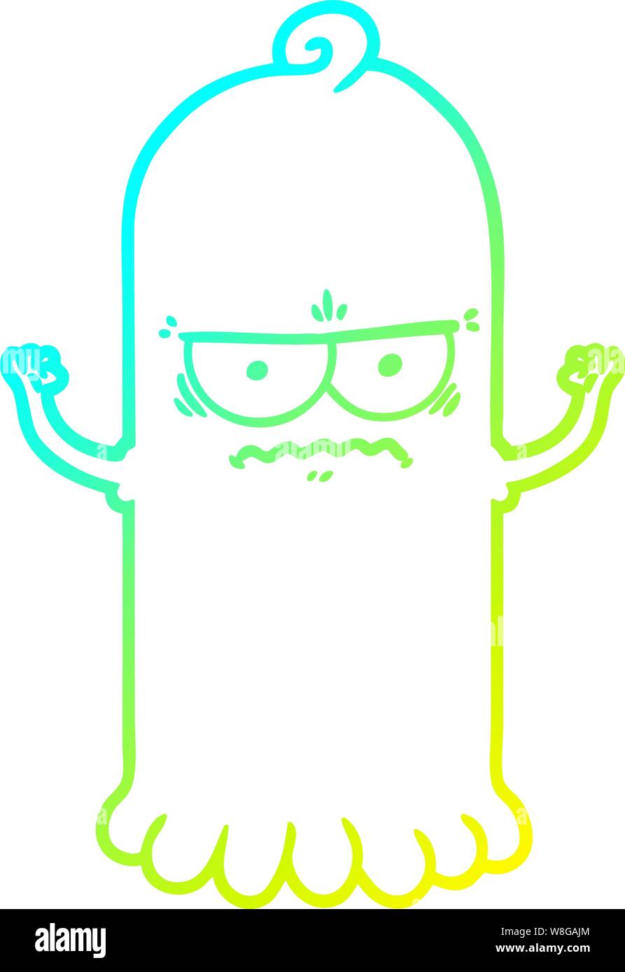 cold gradient line drawing of a cartoon ghost Stock Vector Image & Art ...
