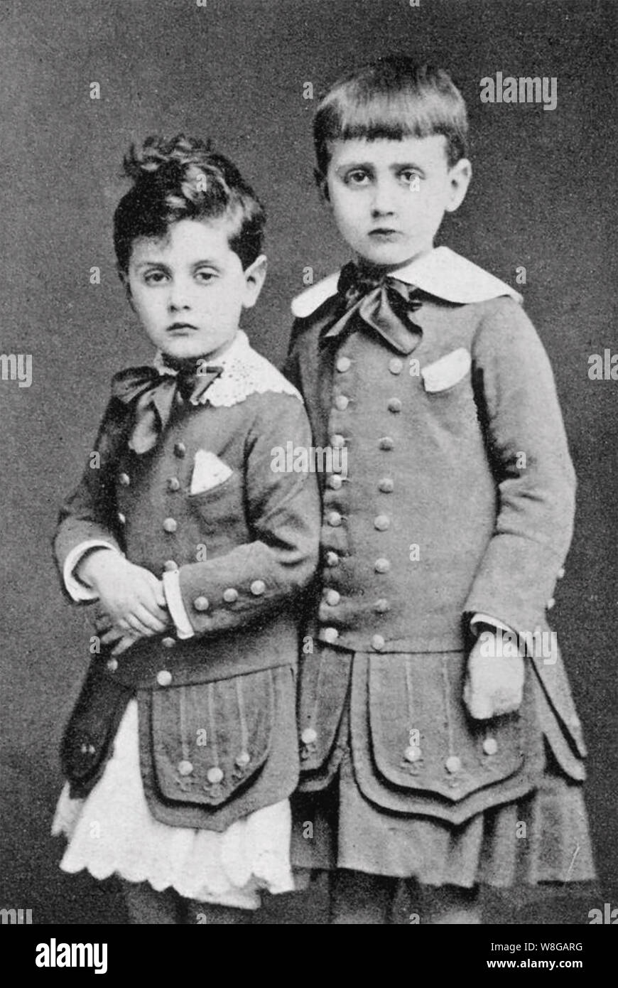 MARCEL PROUST (1871-1922) French author as a child at right with his ...