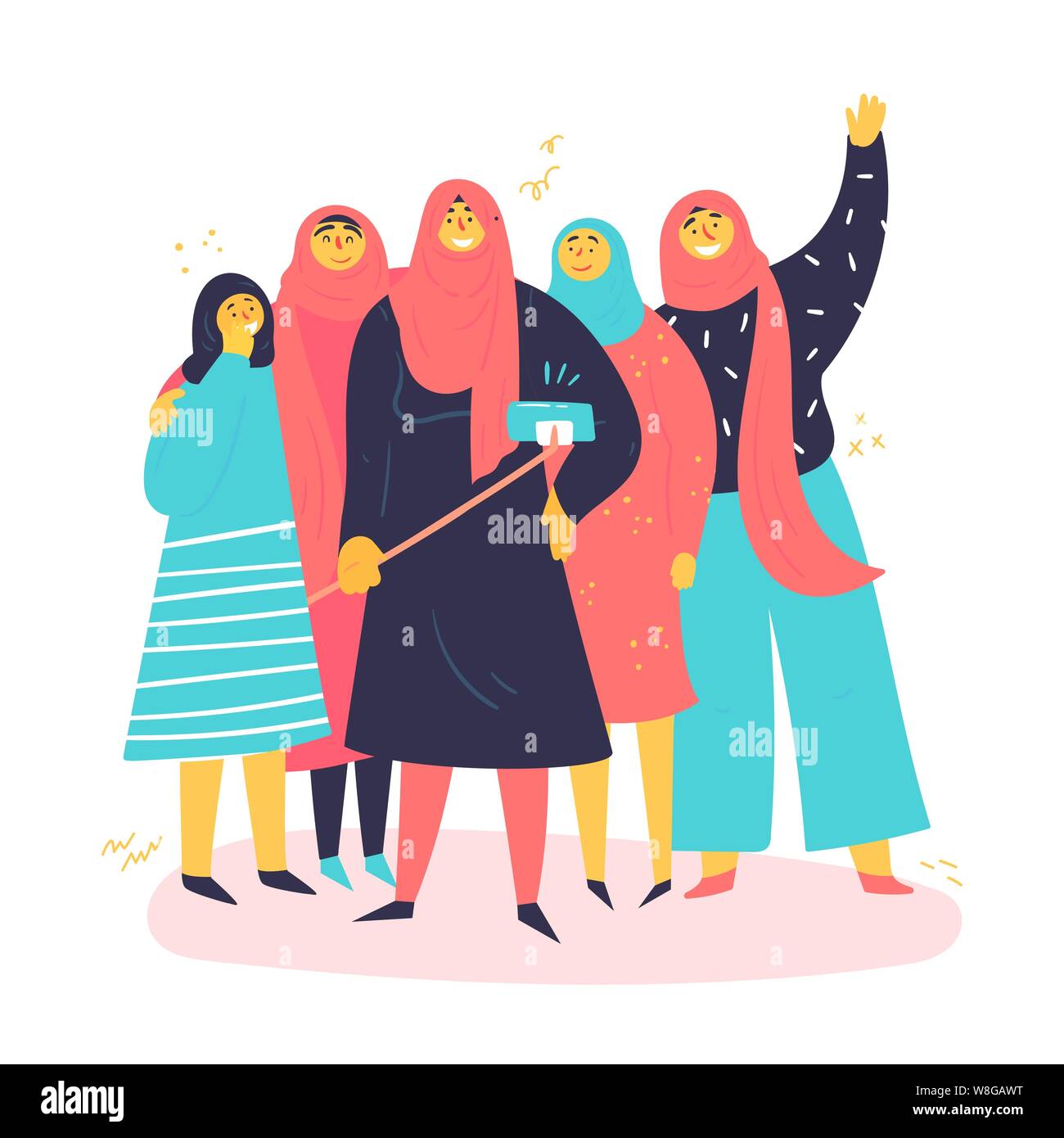 Women group taking selfie Stock Vector Images - Alamy
