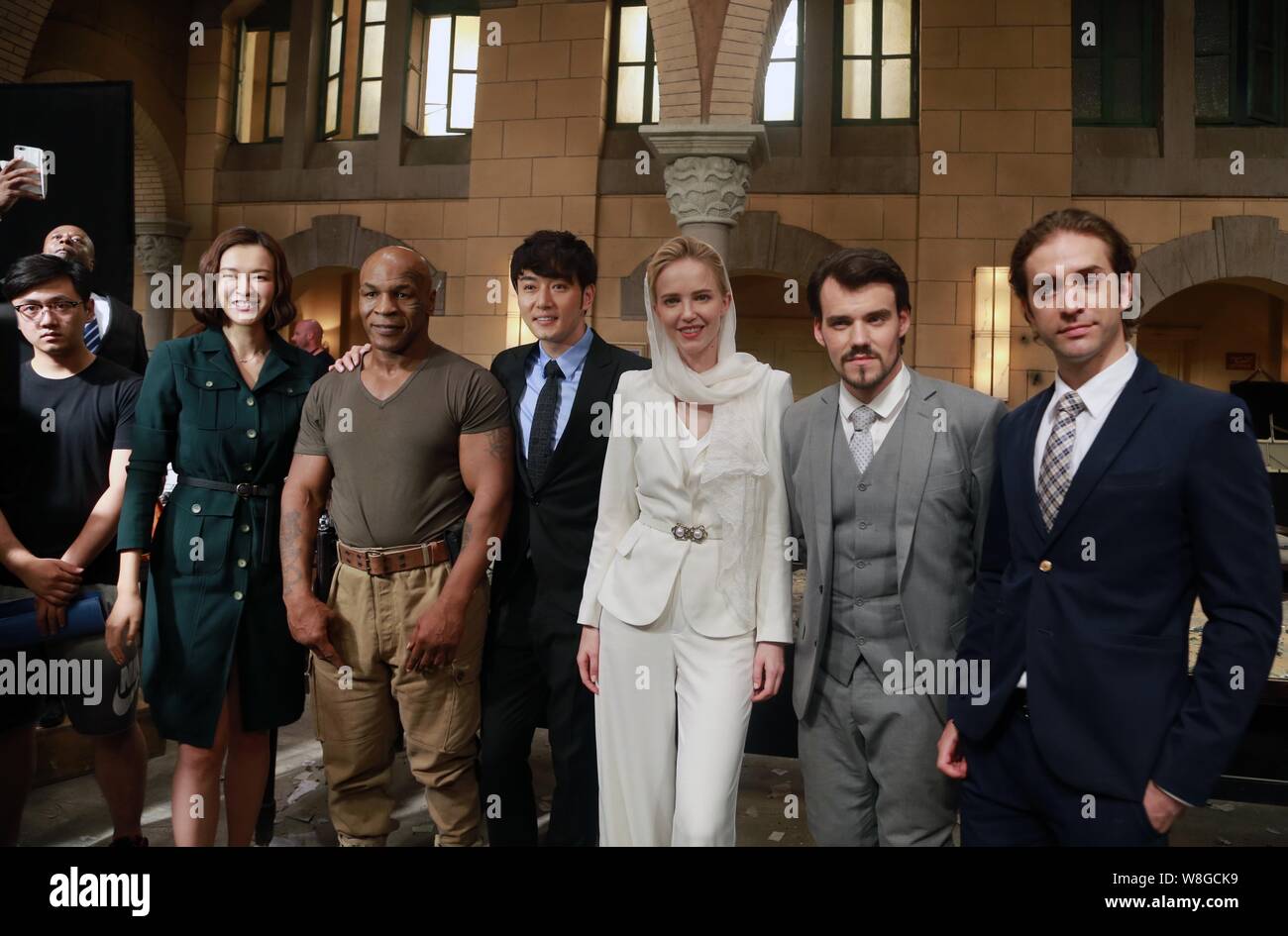 (From left) Chinese model and hostess Li Ai, retired American boxer ...