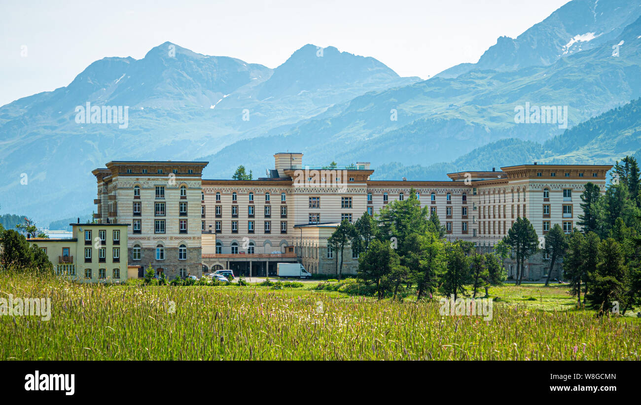 Maloja Palace Hotel in Engadin - THE SWISS ALPS, SWITZERLAND - JULY 22 ...