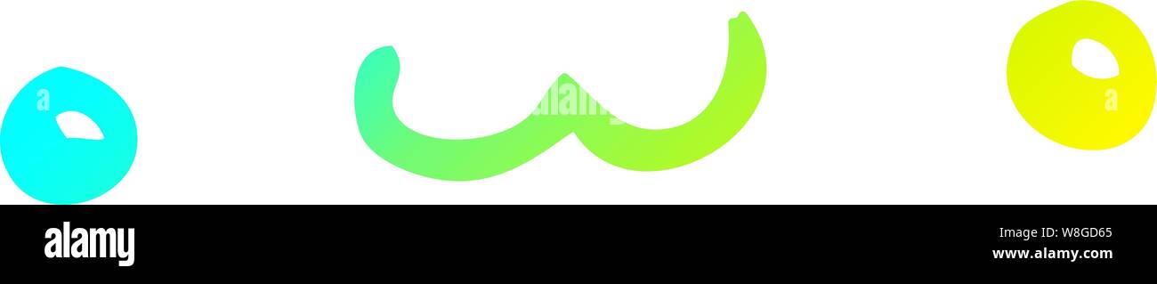 cold gradient line drawing of a happy cartoon expression Stock Vector ...