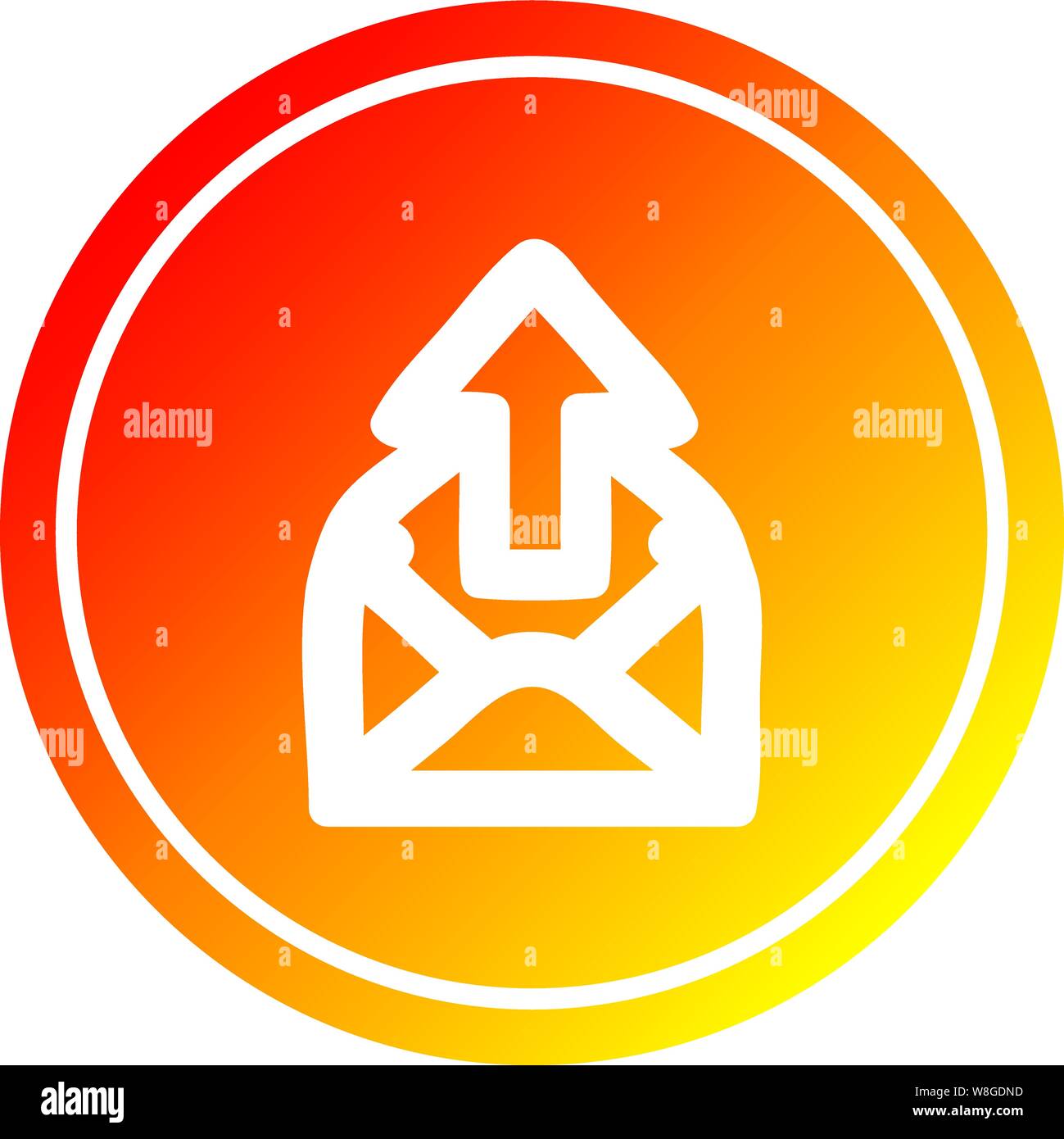 send email circular icon with warm gradient finish Stock Vector Image ...