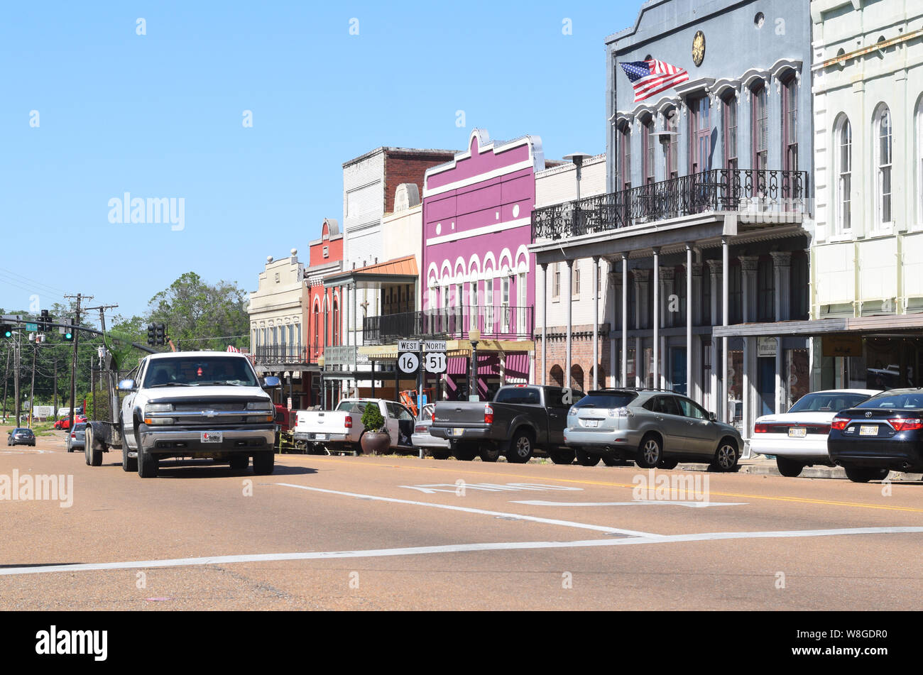 Traffic in downtown Canton Mississippi - April 2019 Stock Photo - Alamy