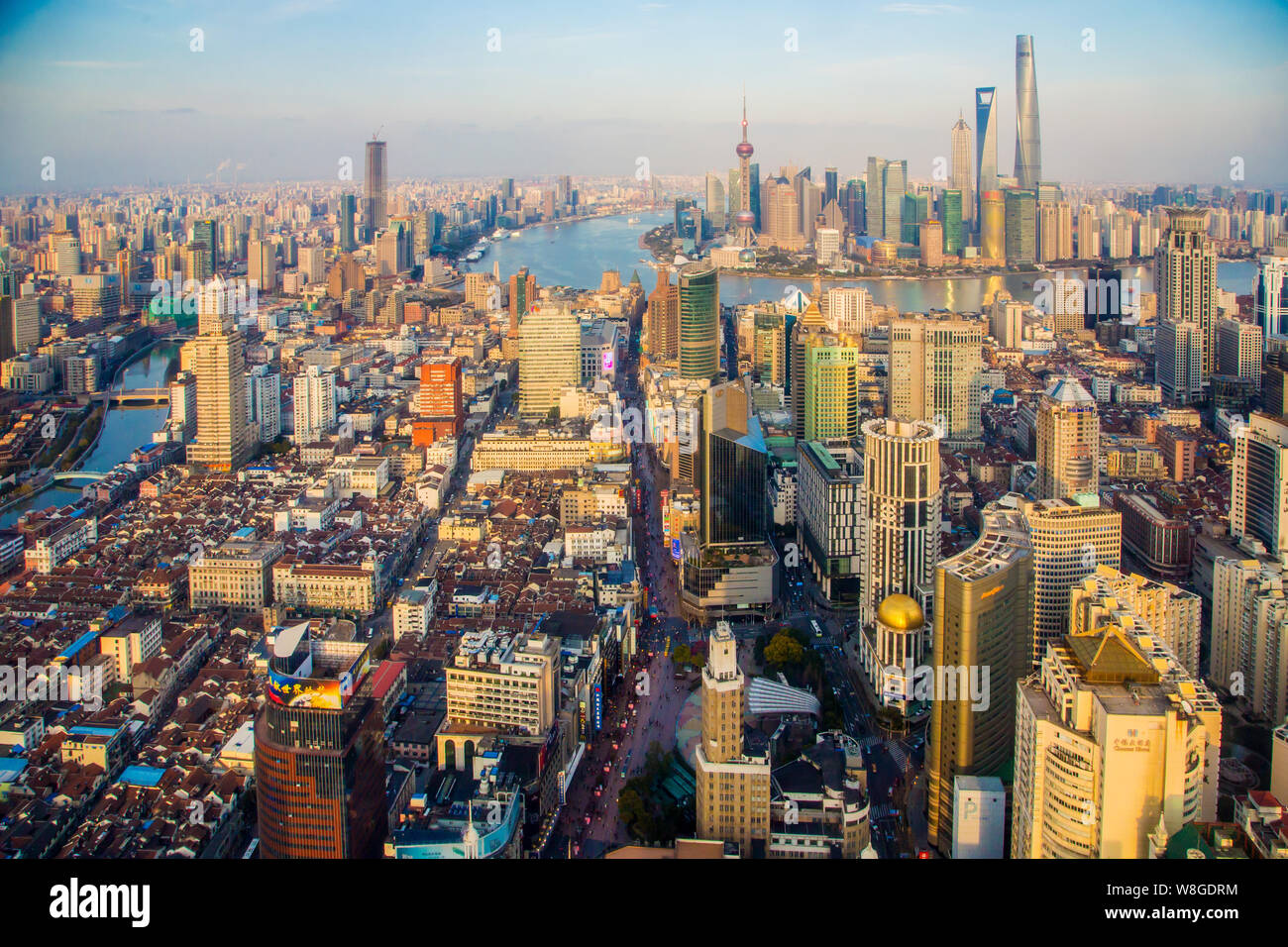 --FILE--Skyline of the Lujiazui Financial District with the Oriental ...