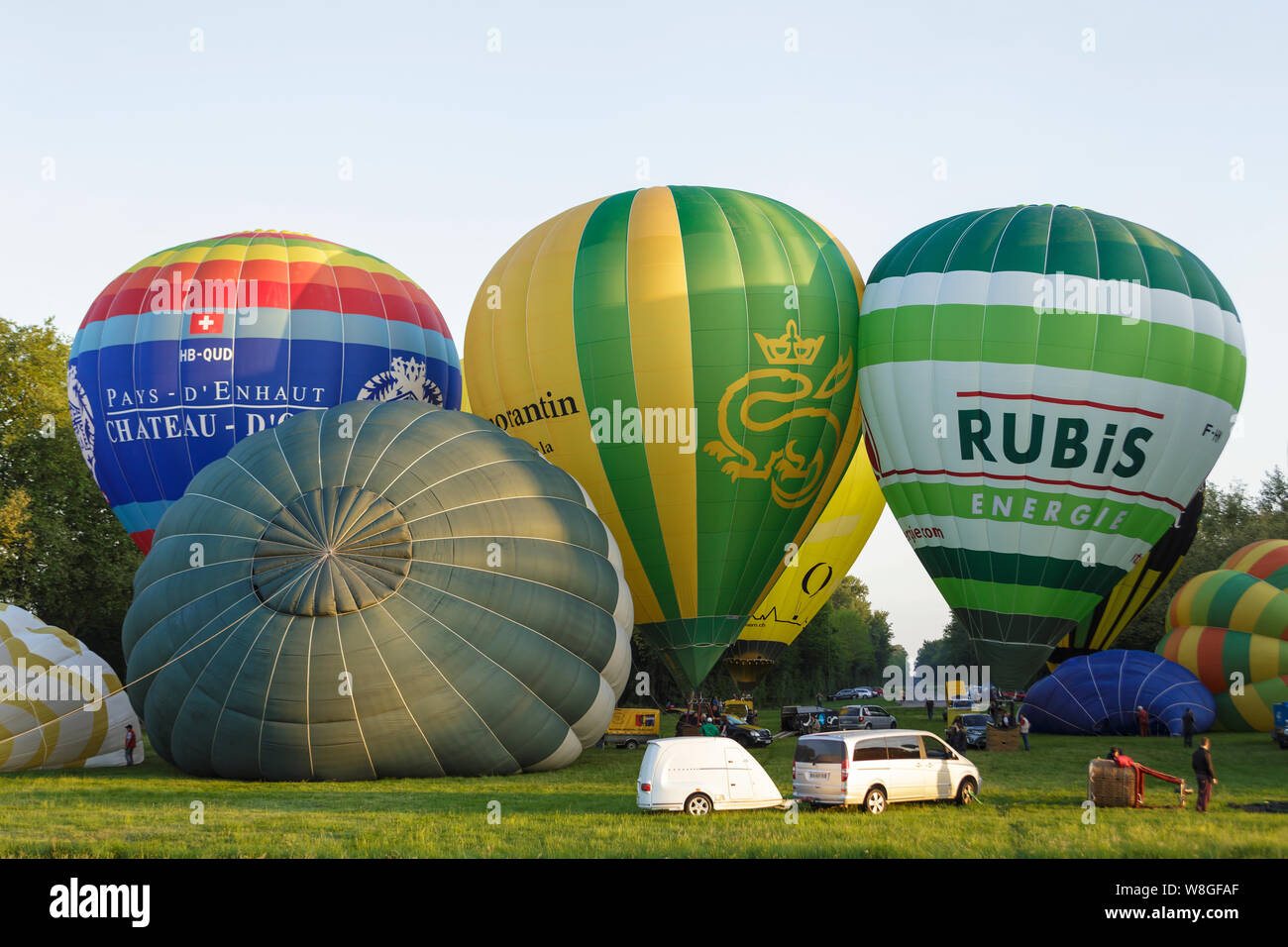 Hot air balloons at Chambord, France Stock Photo - Alamy