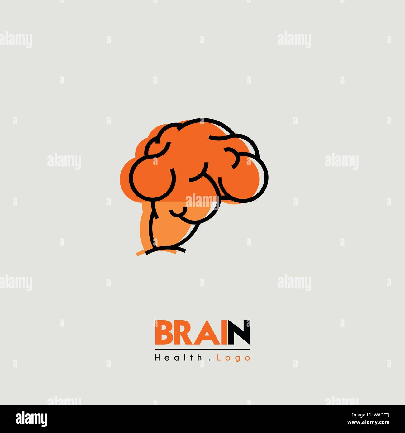 Fat Brain and health cartoon icon logo seen from the side Stock Vector ...