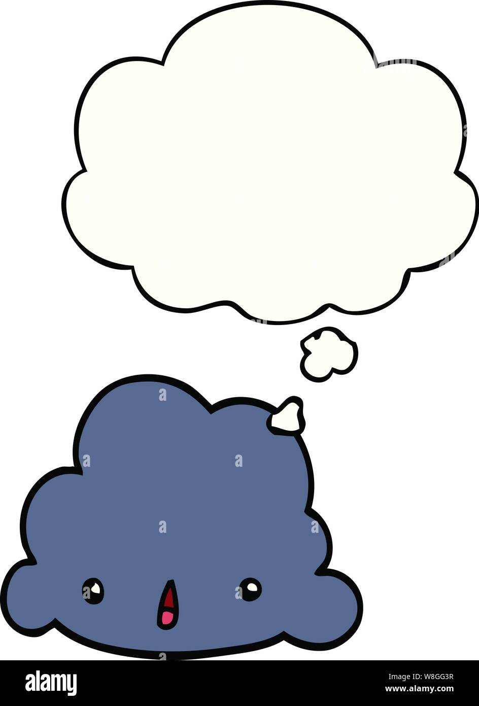 cartoon cloud with thought bubble Stock Vector Image & Art - Alamy