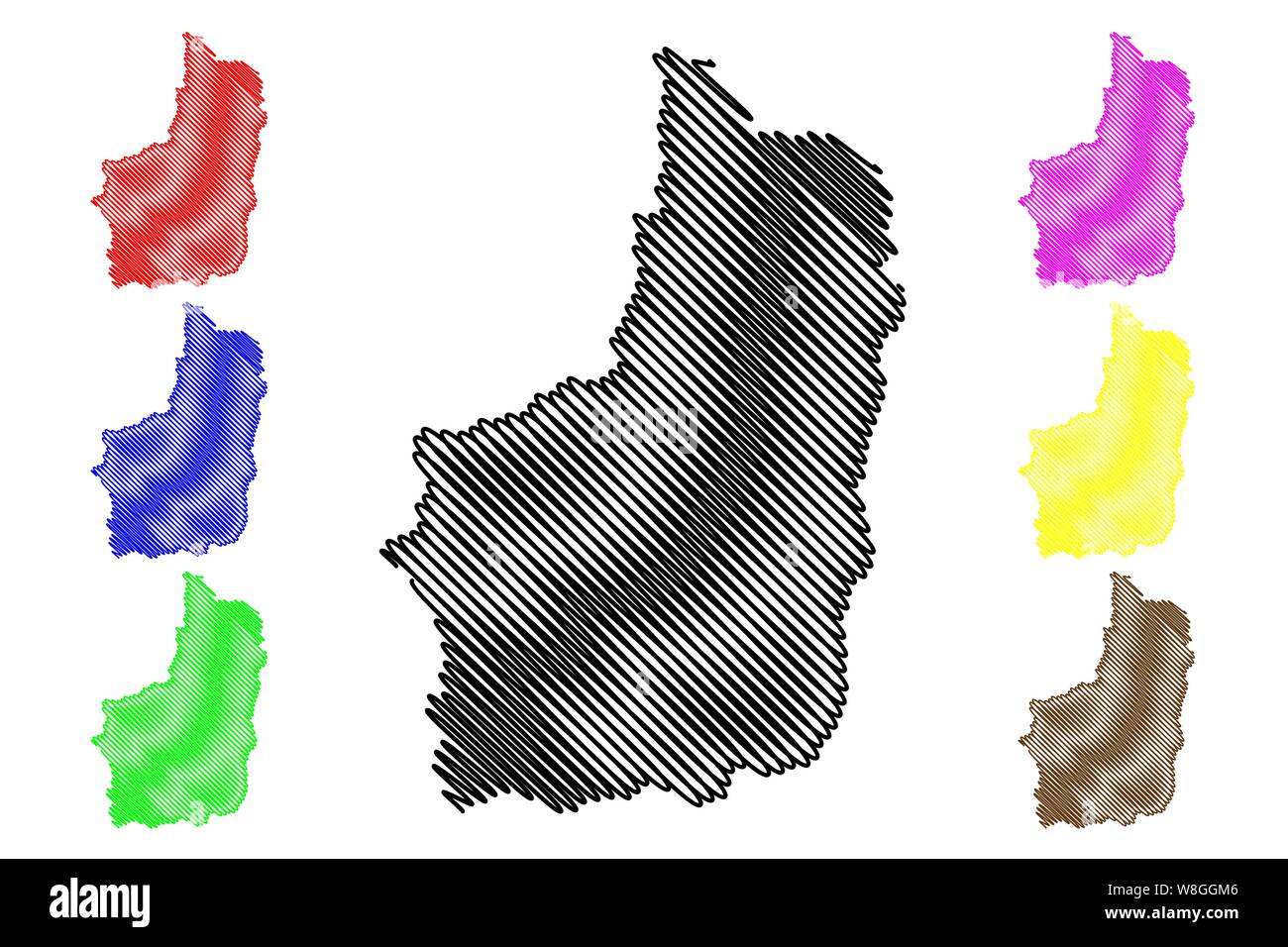 Southern Province (Republic of Rwanda, Provinces of Rwanda) map vector ...