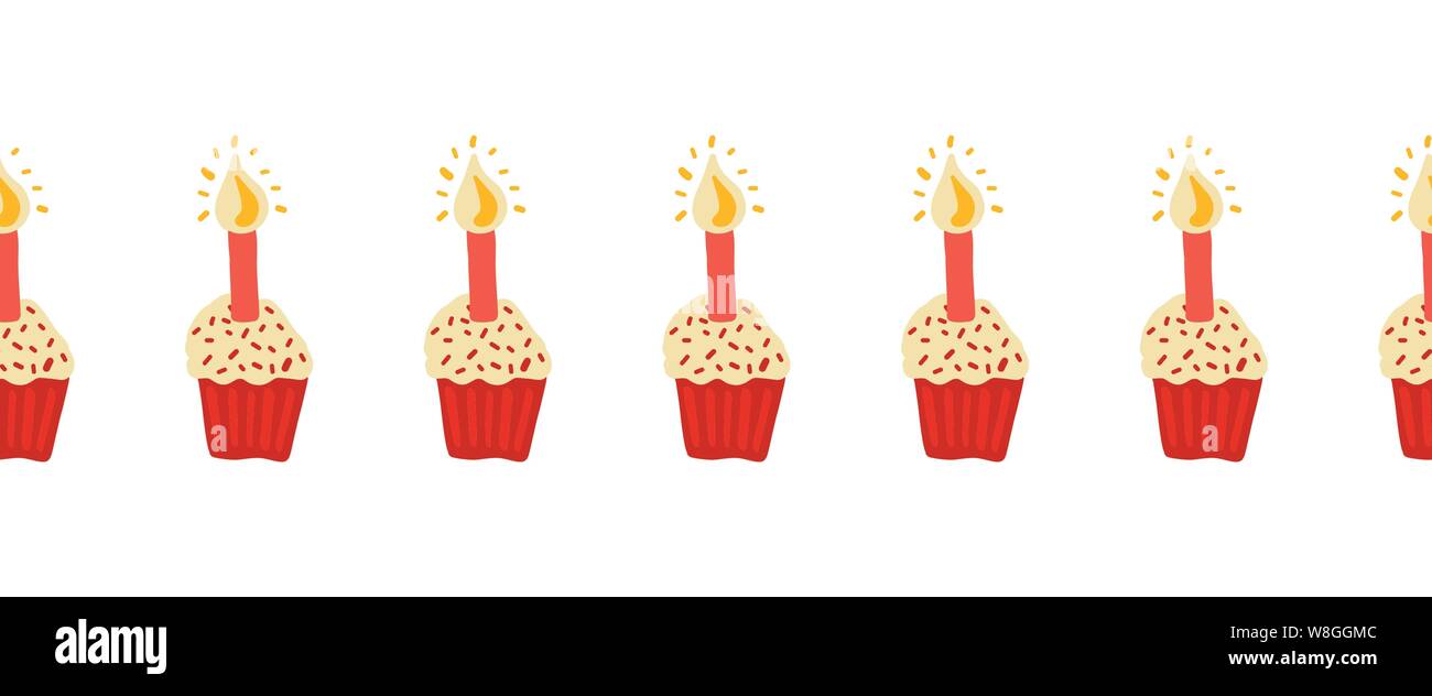 Birthday Cupcake Border