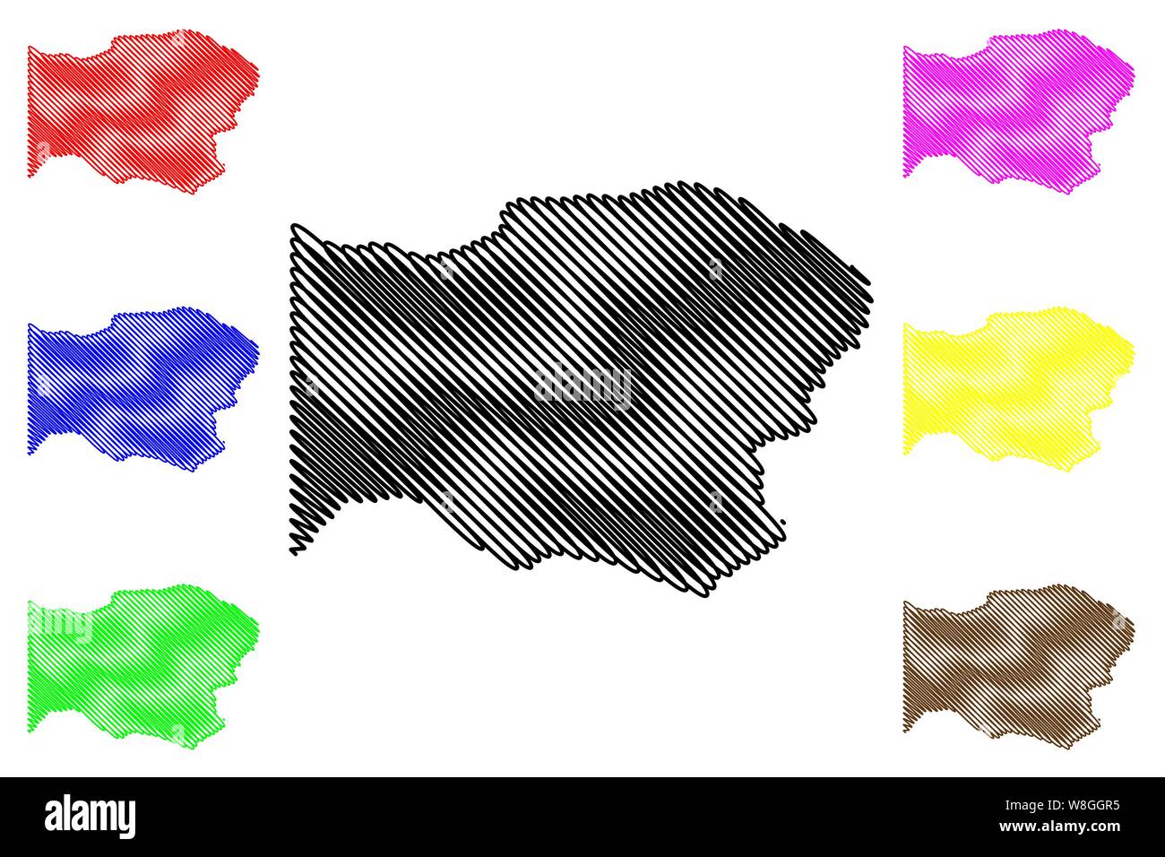 Wadi Fira Region (Regions of Chad, Republic of Chad) map vector ...