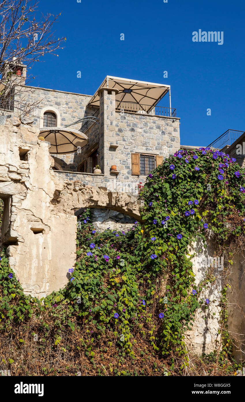 Traditional houses and old buildings at the village of Anatoli, Crete ...