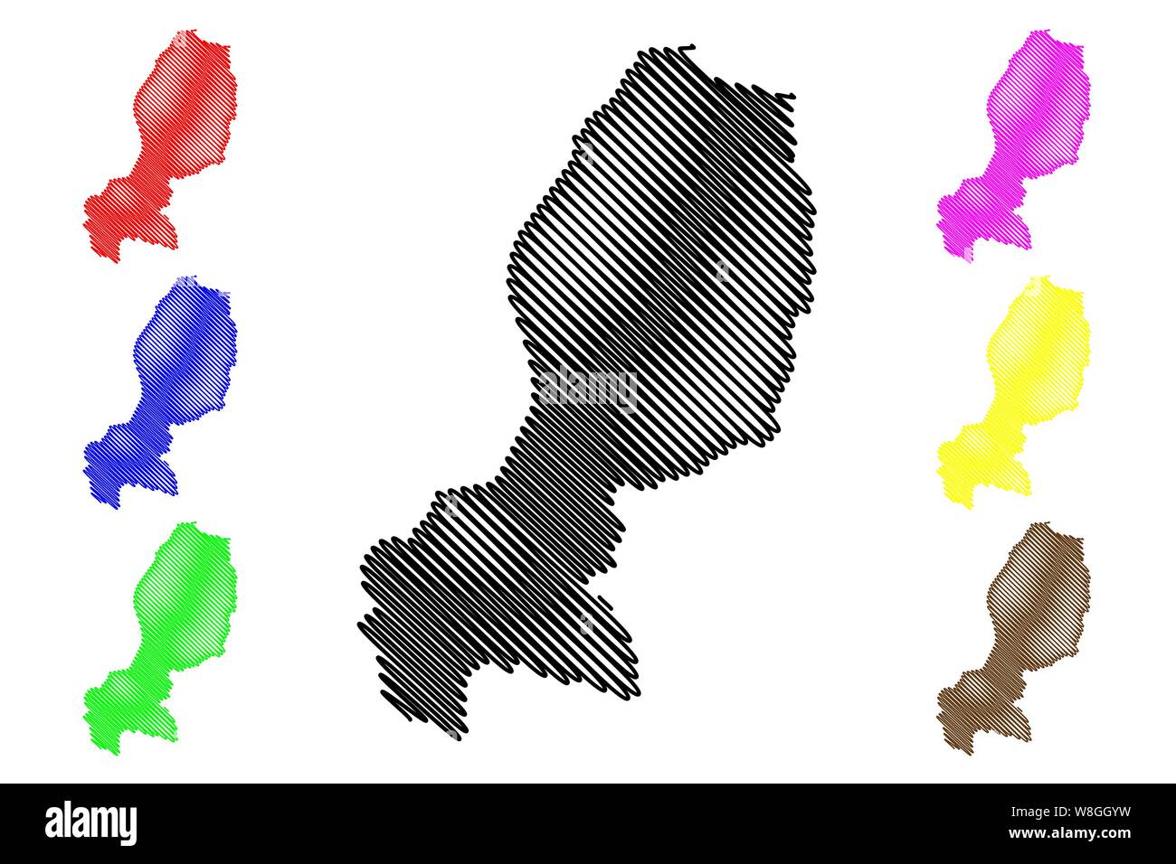 Western Province (Republic of Rwanda, Provinces of Rwanda) map vector ...