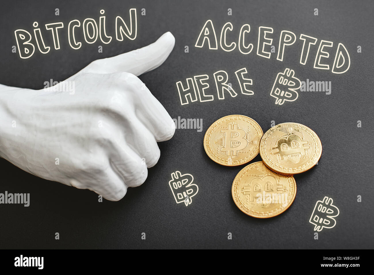 Pile of bitcoins isolated on black background. Hand drawn doodle ...