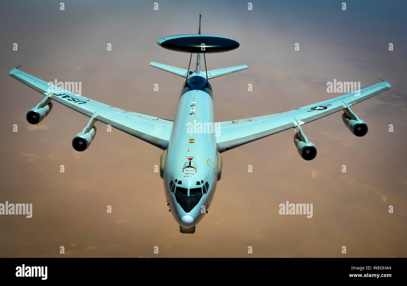A Boeing E-3 Sentry airplane in flight in 2017 Stock Photo - Alamy