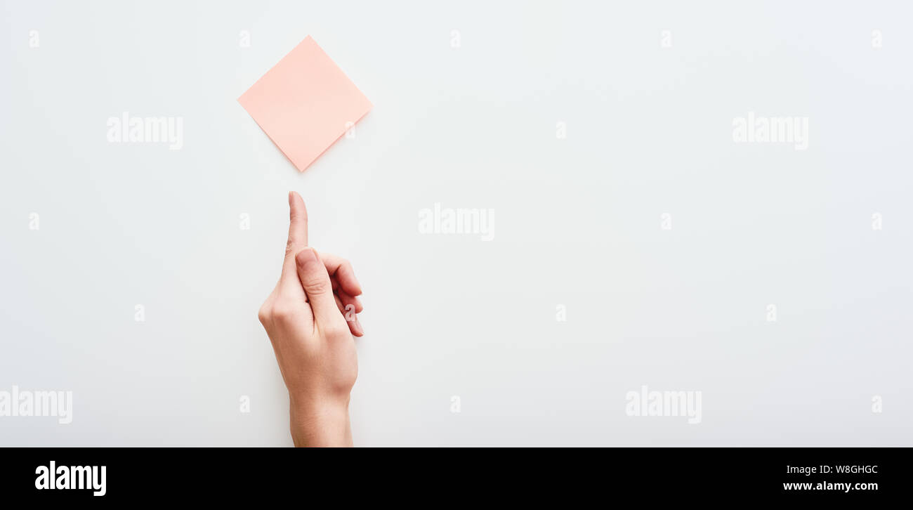 Reminder business paper isolated on white background. Horizontal shot ...