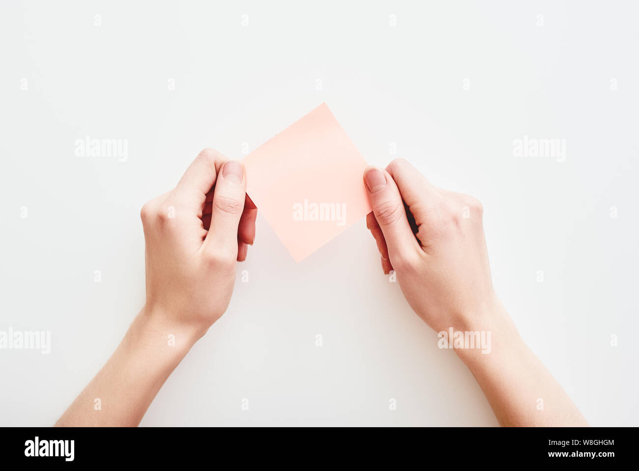 Reminder business paper isolated on white background. Horizontal shot ...