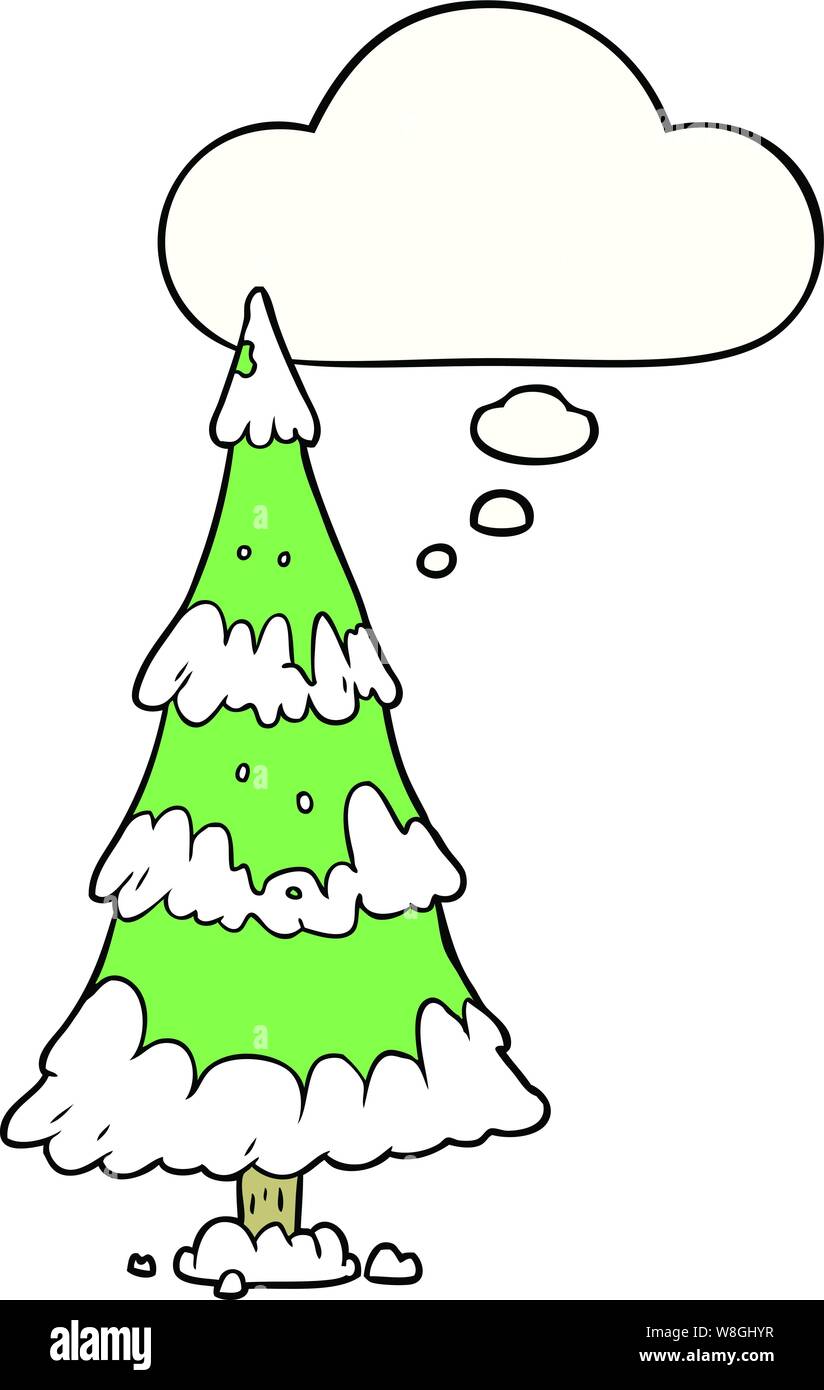 cartoon christmas tree with thought bubble Stock Vector Image & Art - Alamy