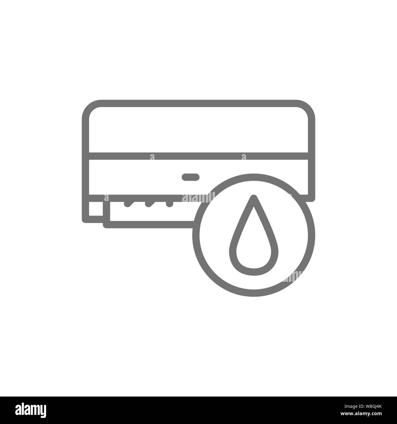 Air conditioner washing, air humidification line icon Stock Vector ...