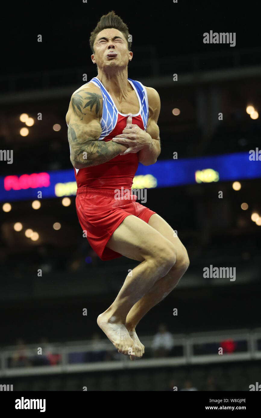 August 8, 2019: Gymnast Sean Melton of Ohio State competes during the ...