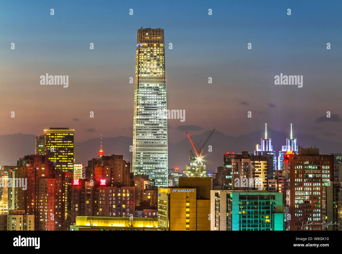 View of the China World Trade Center Tower III, tallest, and other high ...