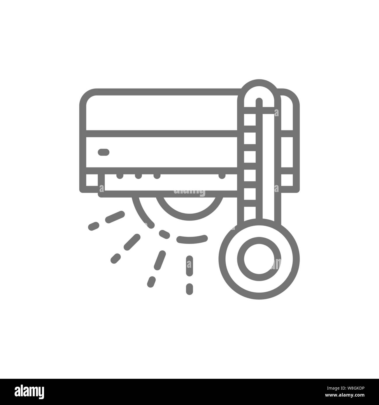 Air conditioning with air heating line icon Stock Vector Image & Art ...