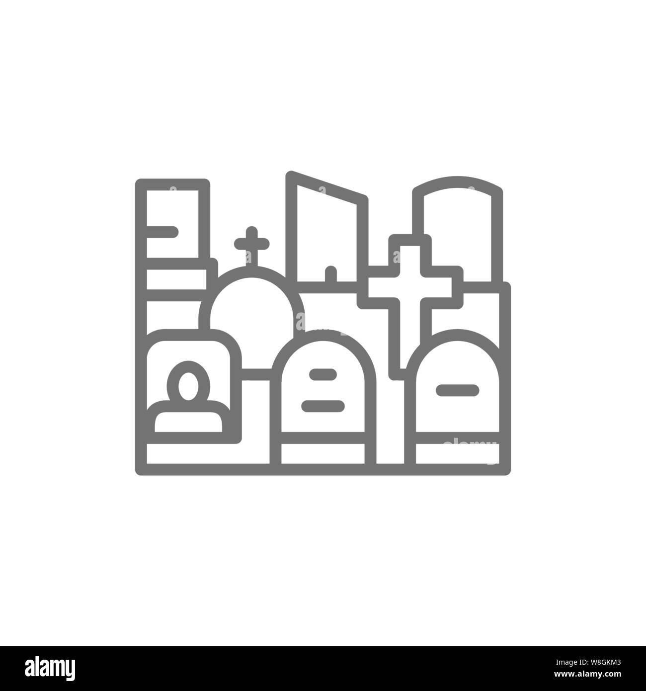 Vector cemetery, tombstones, gravestones, grave line icon Stock Vector Image & Art - Alamy