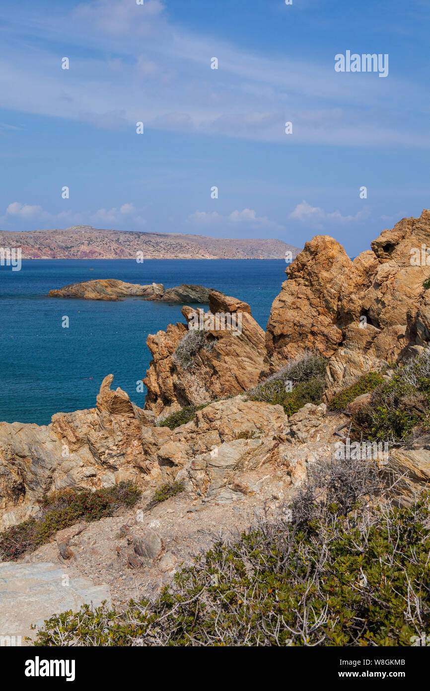 Vai beach - popular tourist destination in Crete, Greece Stock Photo ...