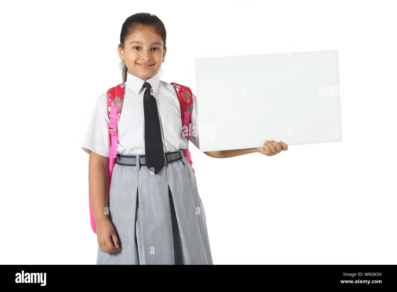 Banner student girl holding hi-res stock photography and images - Alamy