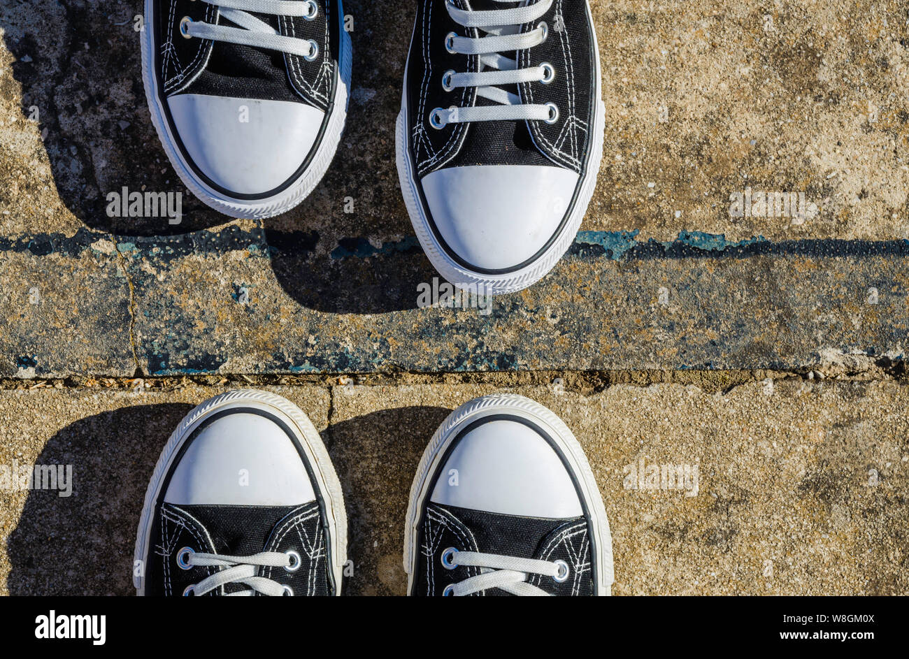 Crossing line shoes hi-res stock photography and images - Alamy