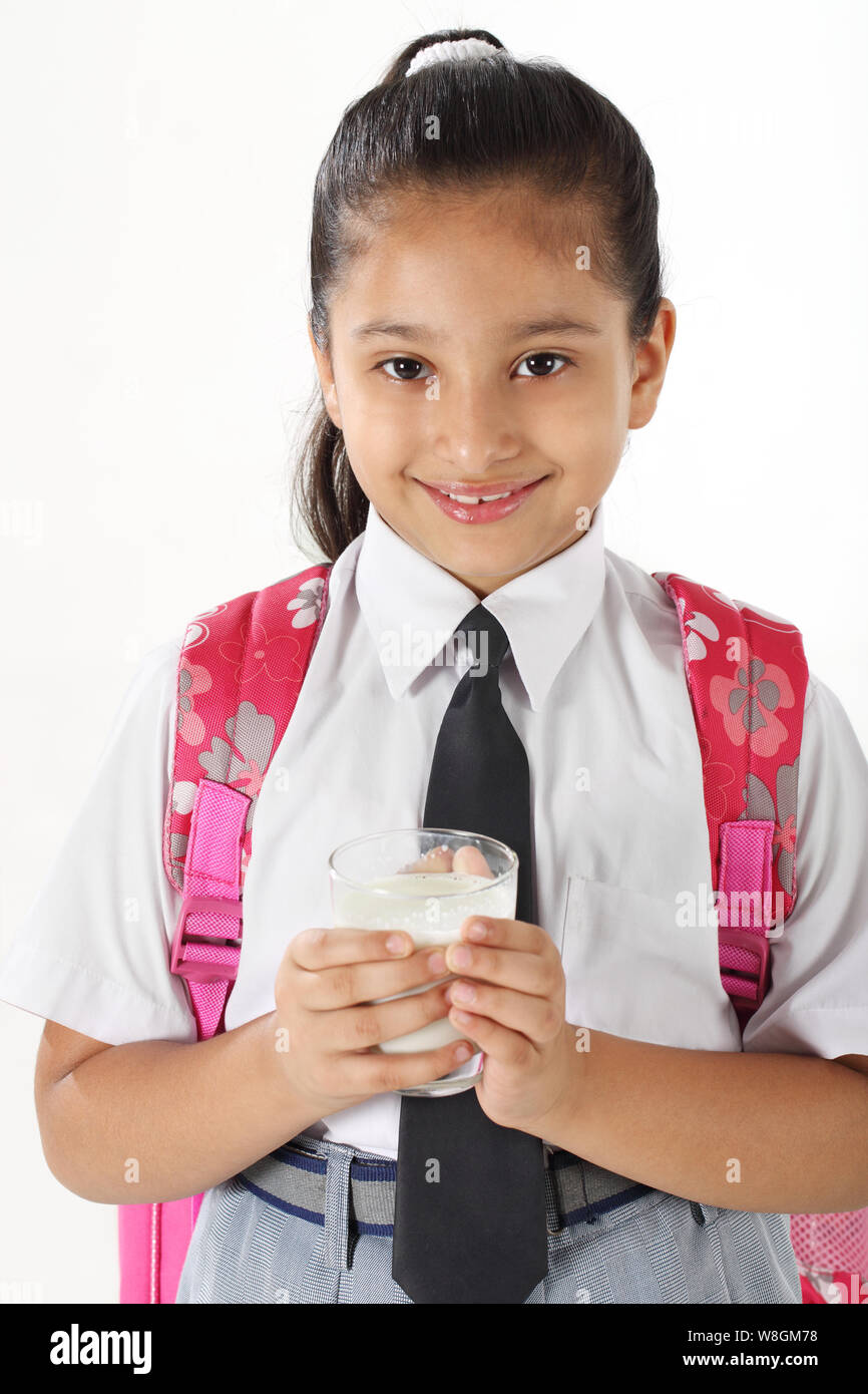 Student girl drinking milk hi-res stock photography and images - Alamy