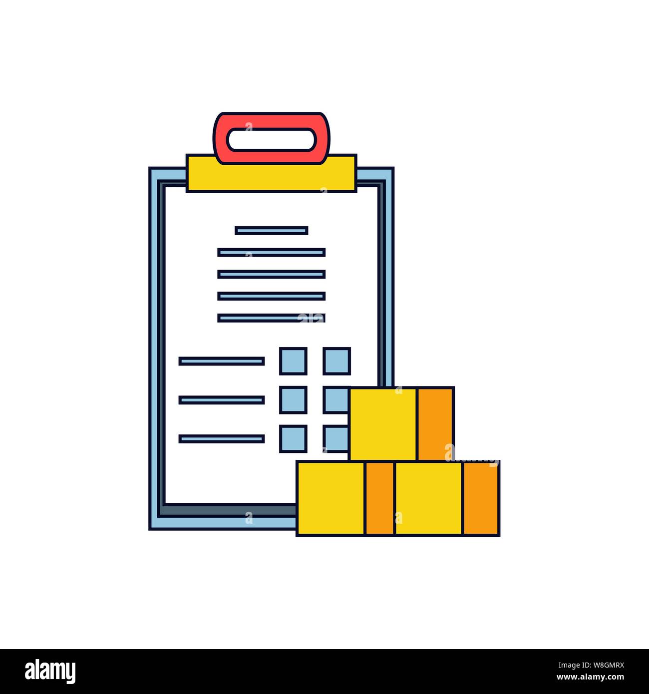 checklist clipboard order with boxes vector illustration design Stock ...