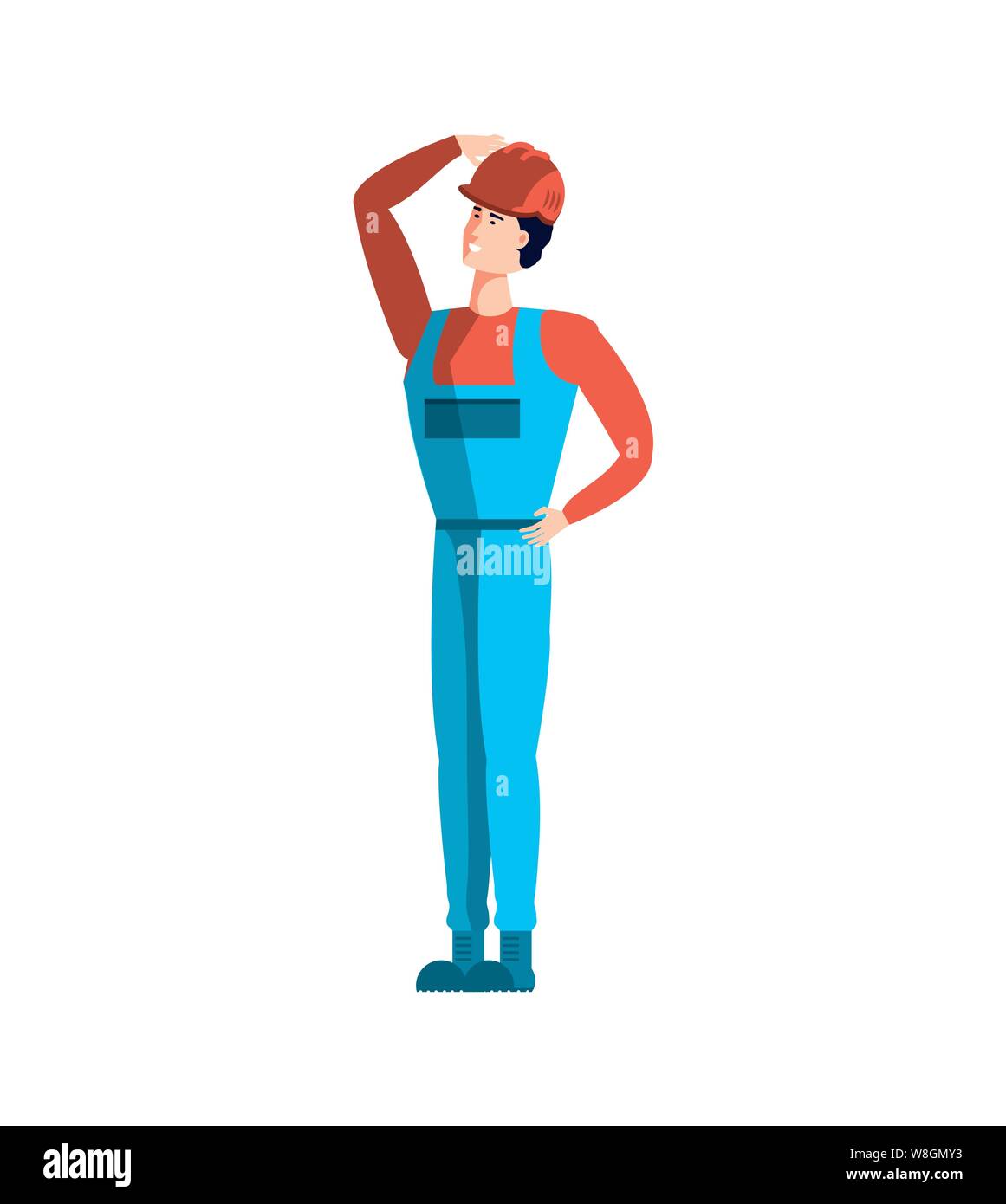 worker operator industrial avatar character vector illustration design ...