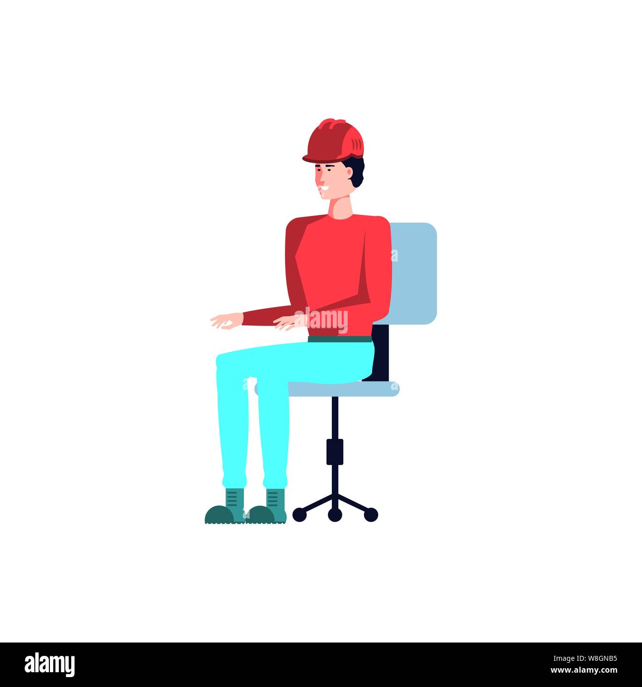Seated worker Stock Vector Images - Alamy
