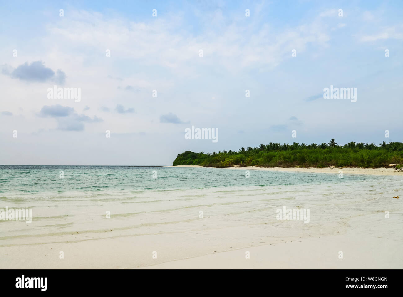 Paradise beach at sunny day on Fehendhoo island, Maldives Stock Photo ...