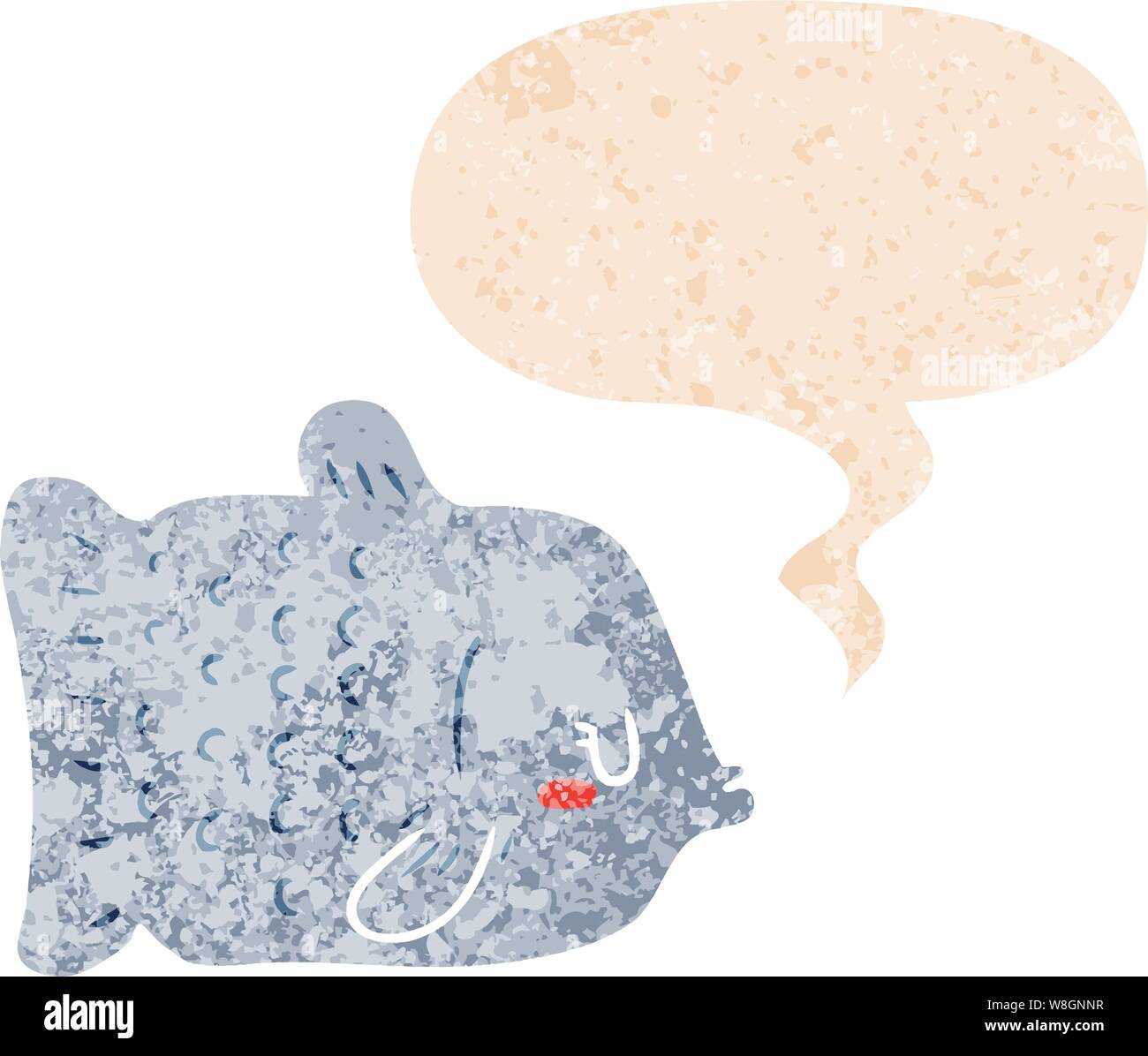 cartoon fish with speech bubble in grunge distressed retro textured ...