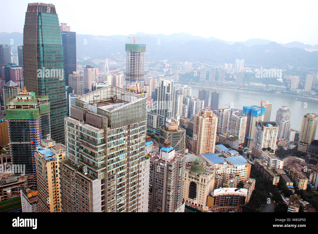 --FILE--View of skyscrapers and high-rise buildings in Jiefangbei CBD ...