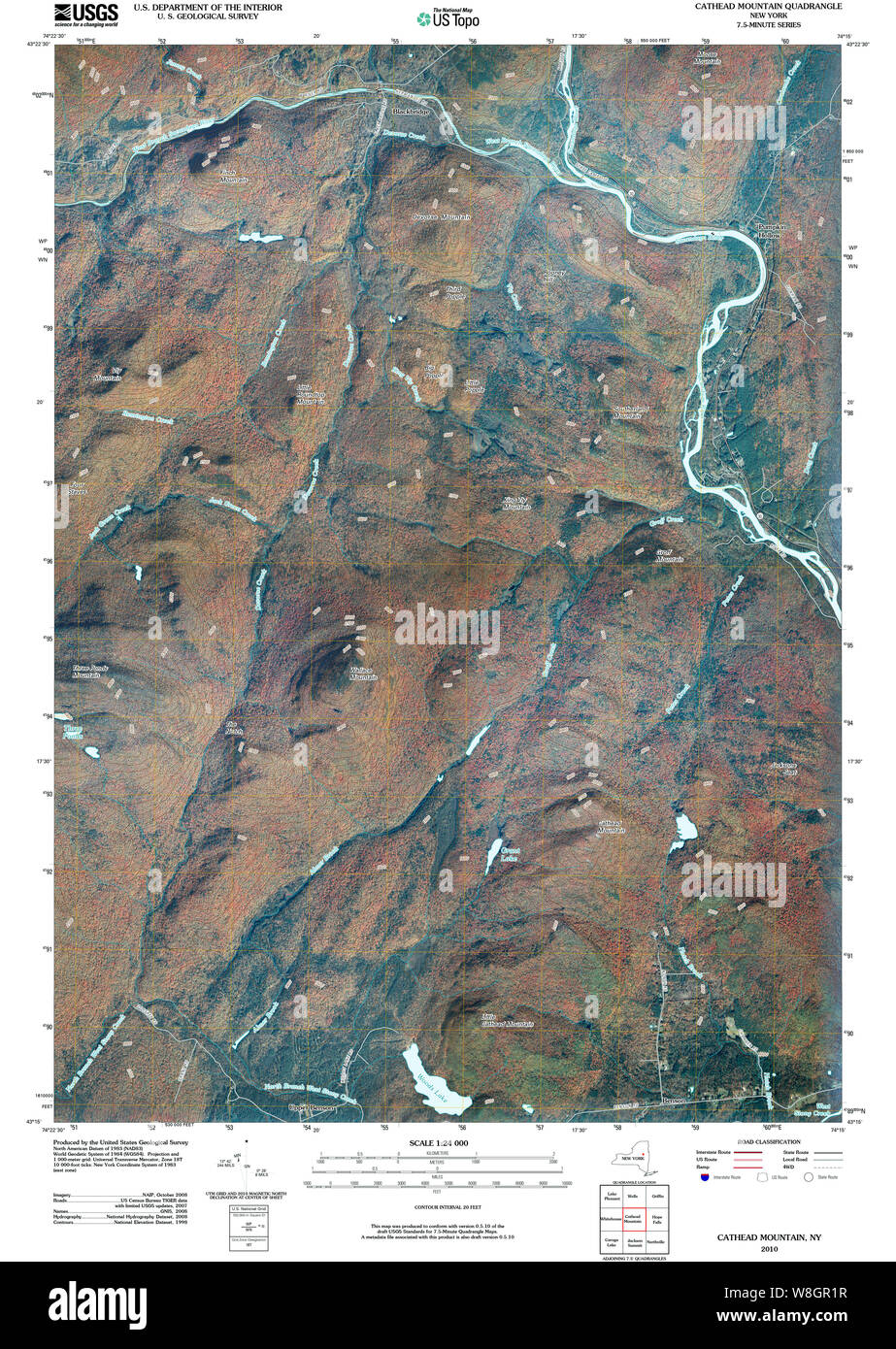 This image map depicts geographic features on the surface of the earth ...