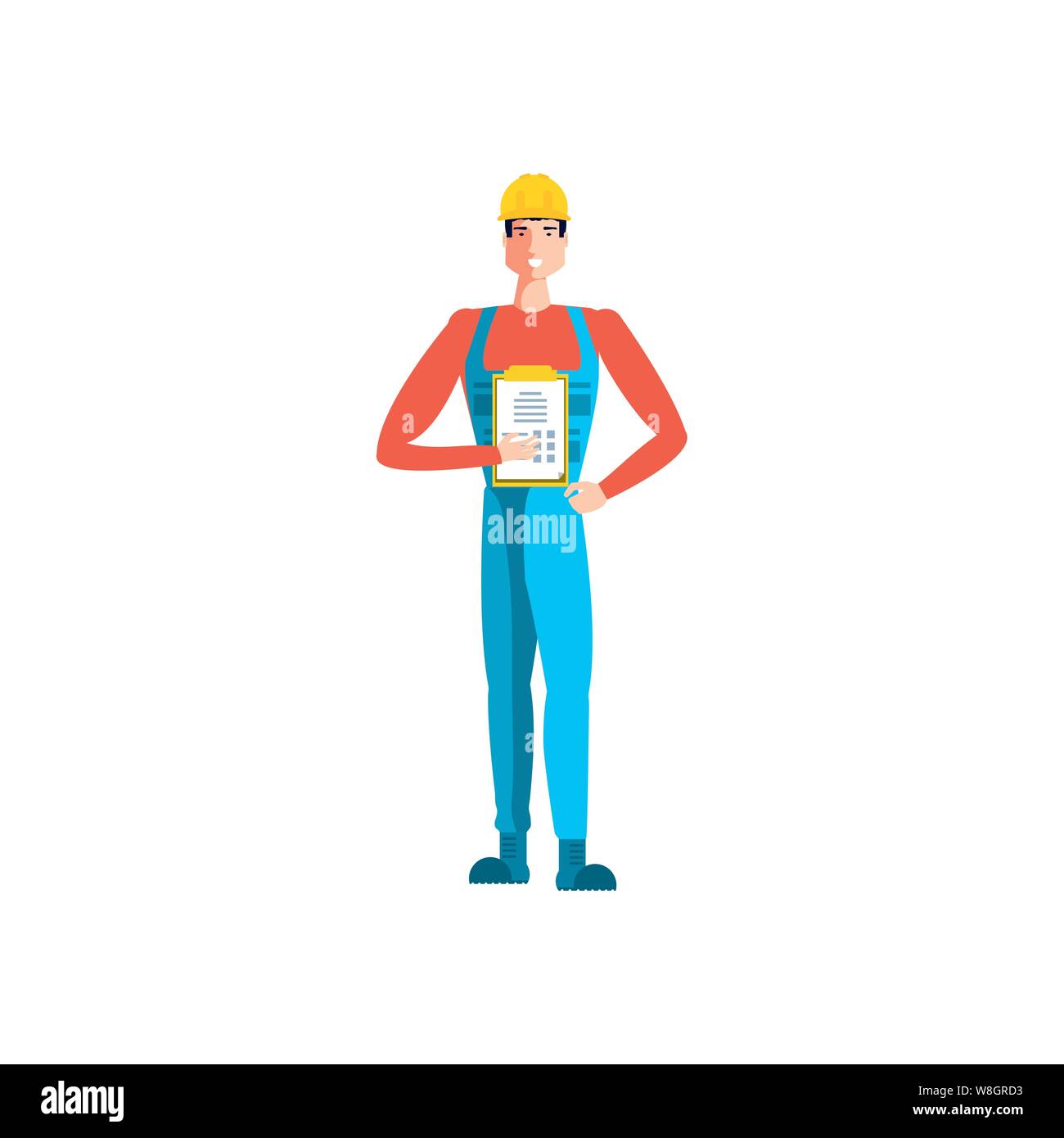 worker operator industrial with checklist vector illustration design ...