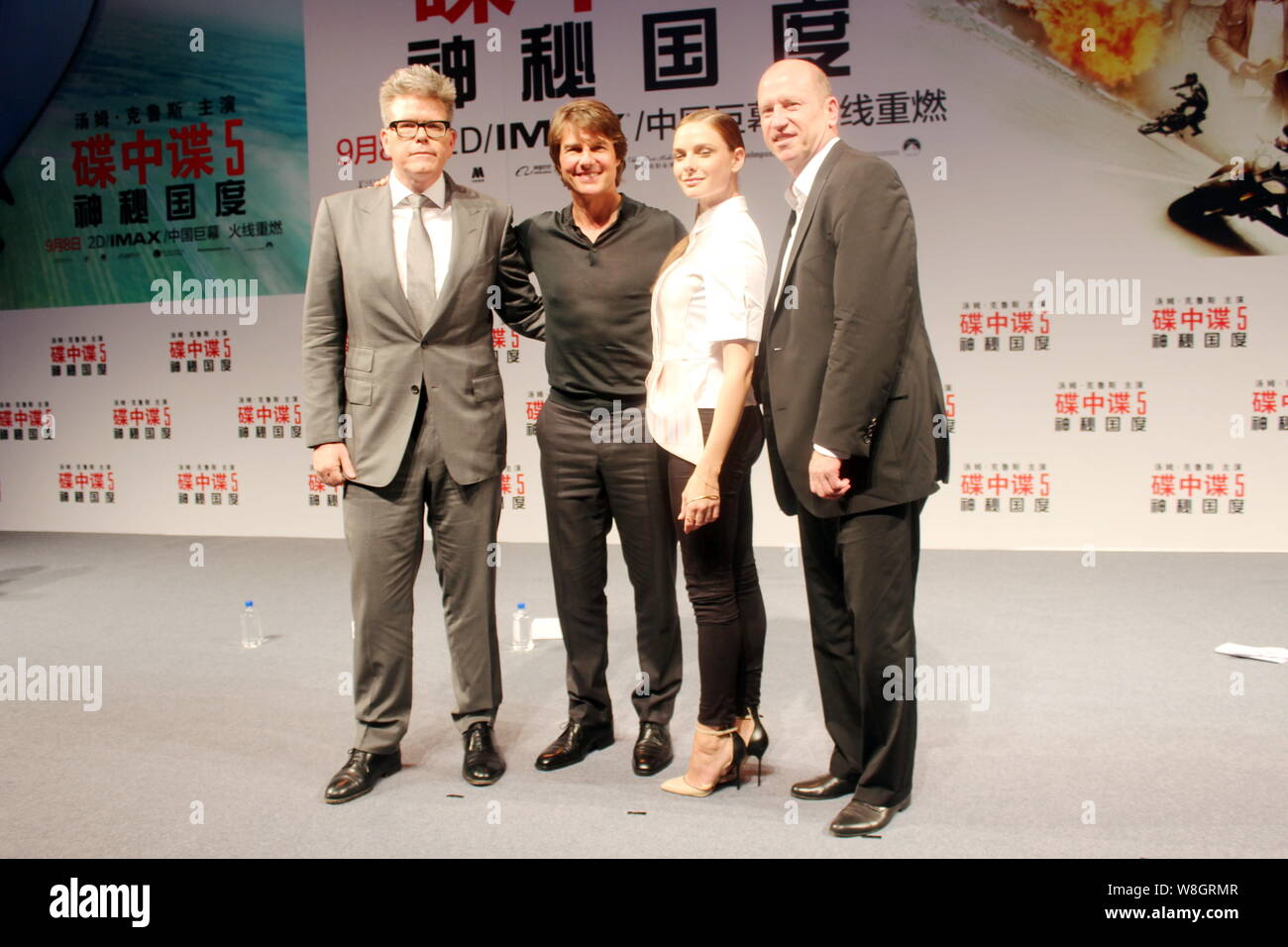 (From left) American director Christopher McQuarrie, actor Tom Cruise ...