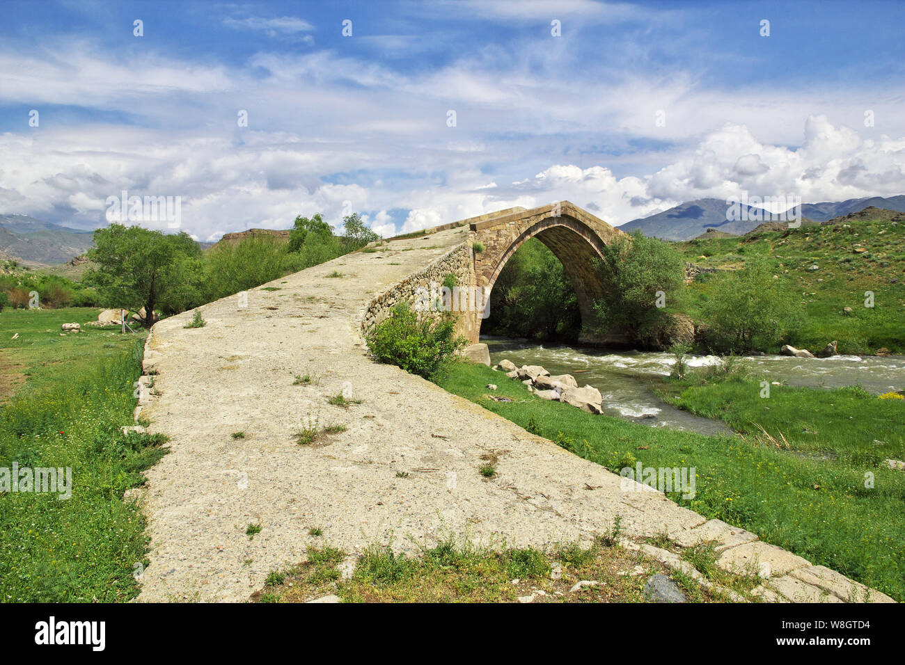 The ancient bridge in the mountains of the Caucasus, Armenia Stock ...