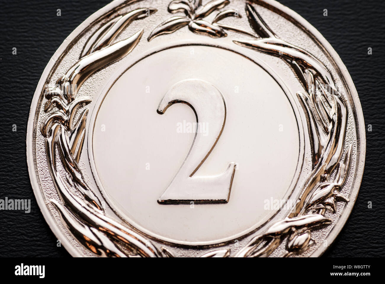 Silver winners medal for the 2nd place runner-up of a competition or ...