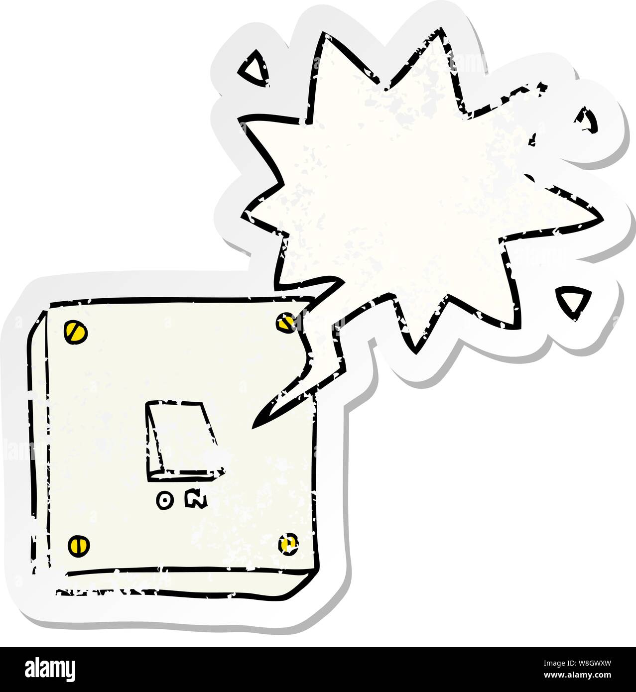 Freehand retro cartoon light switch Stock Vector Images - Alamy