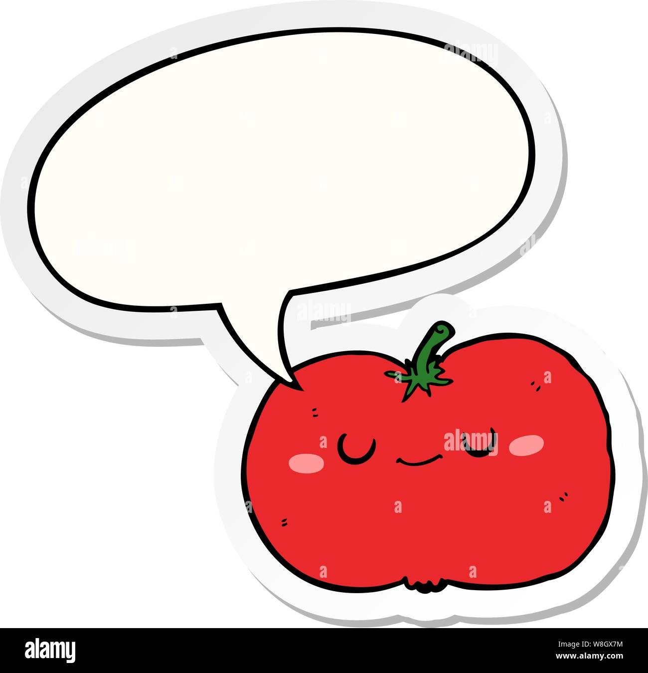 cartoon apple with speech bubble sticker Stock Vector Image & Art - Alamy