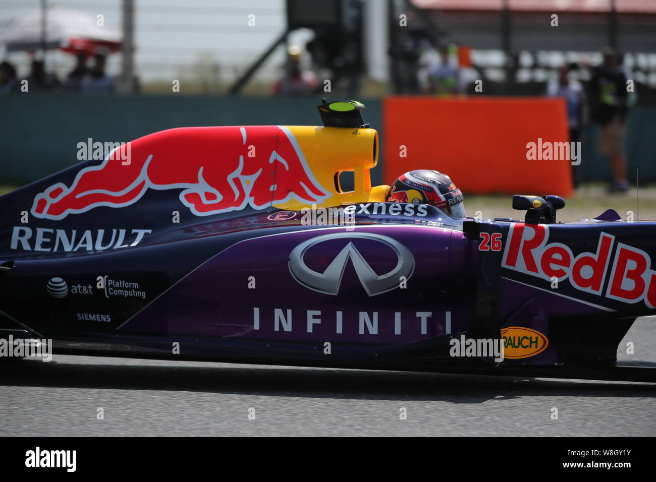 Russian F1 driver Daniil Kvyat of Red Bull Racing steers his car during ...