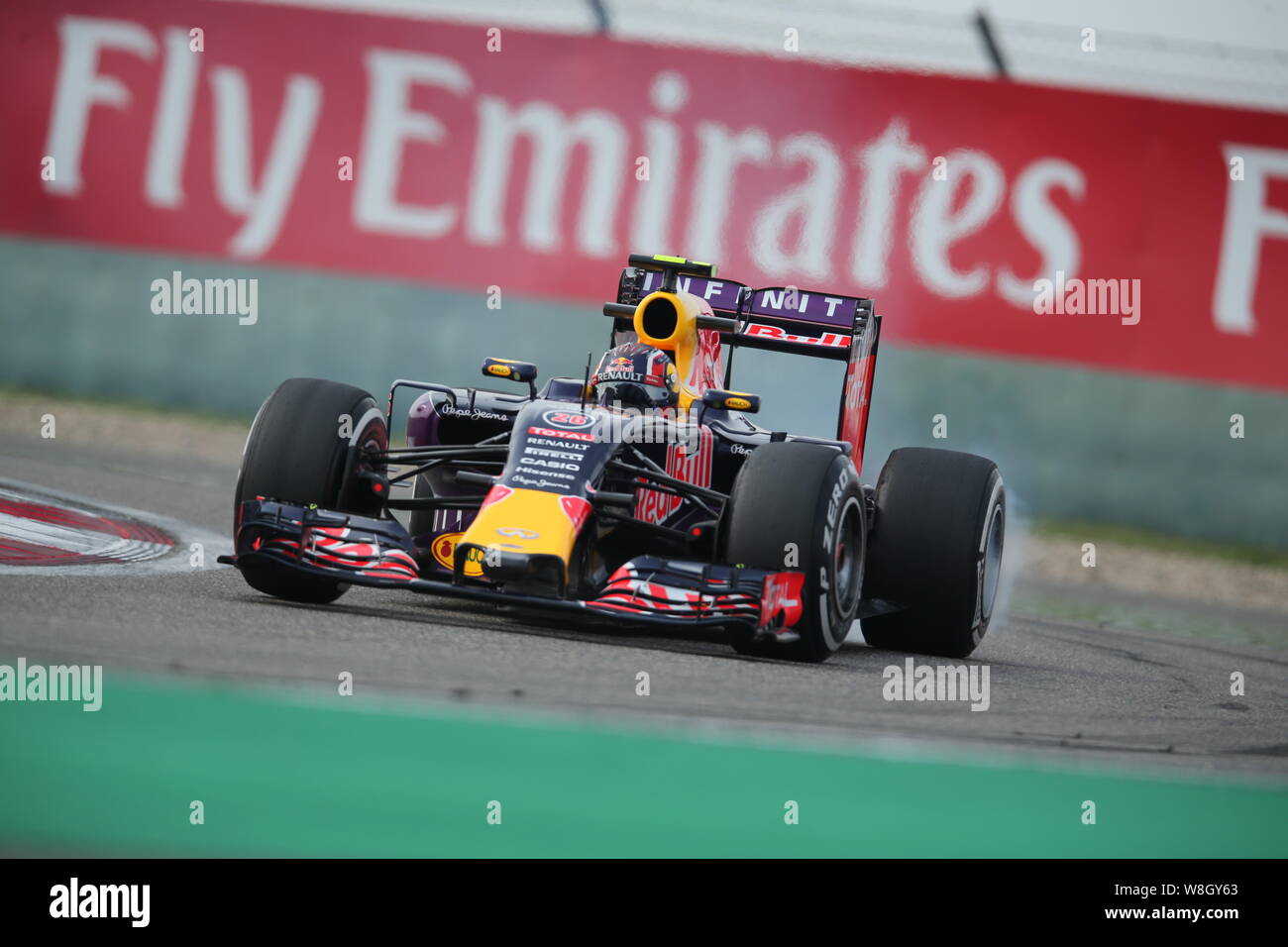 Russian F1 driver Daniil Kvyat of Red Bull Racing steers his car during ...